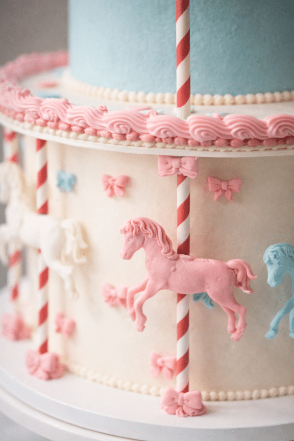 Carousel Cake NYC - Whimsical Two-Tier Cake by Crumbly Bakery